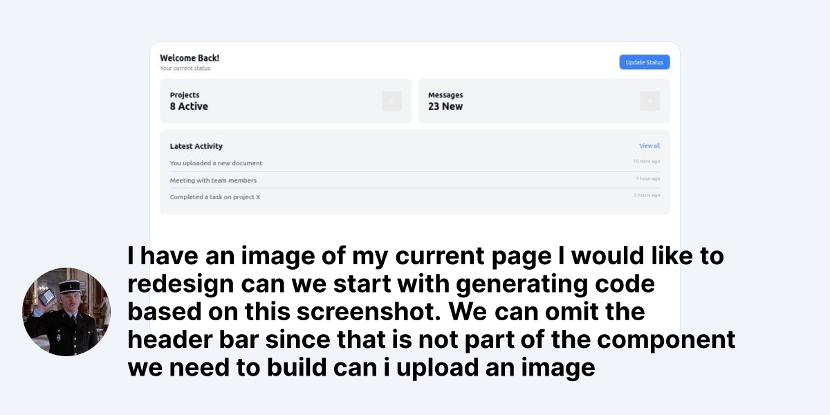 I have an image of my current page I would like to redesign can we ...